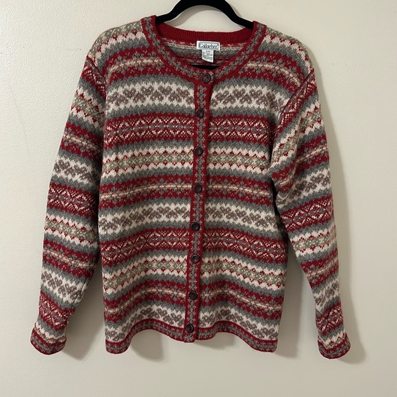 Gallagher | Sweaters | Gallagher Vintage Wool Fair Isle Cardigan ...